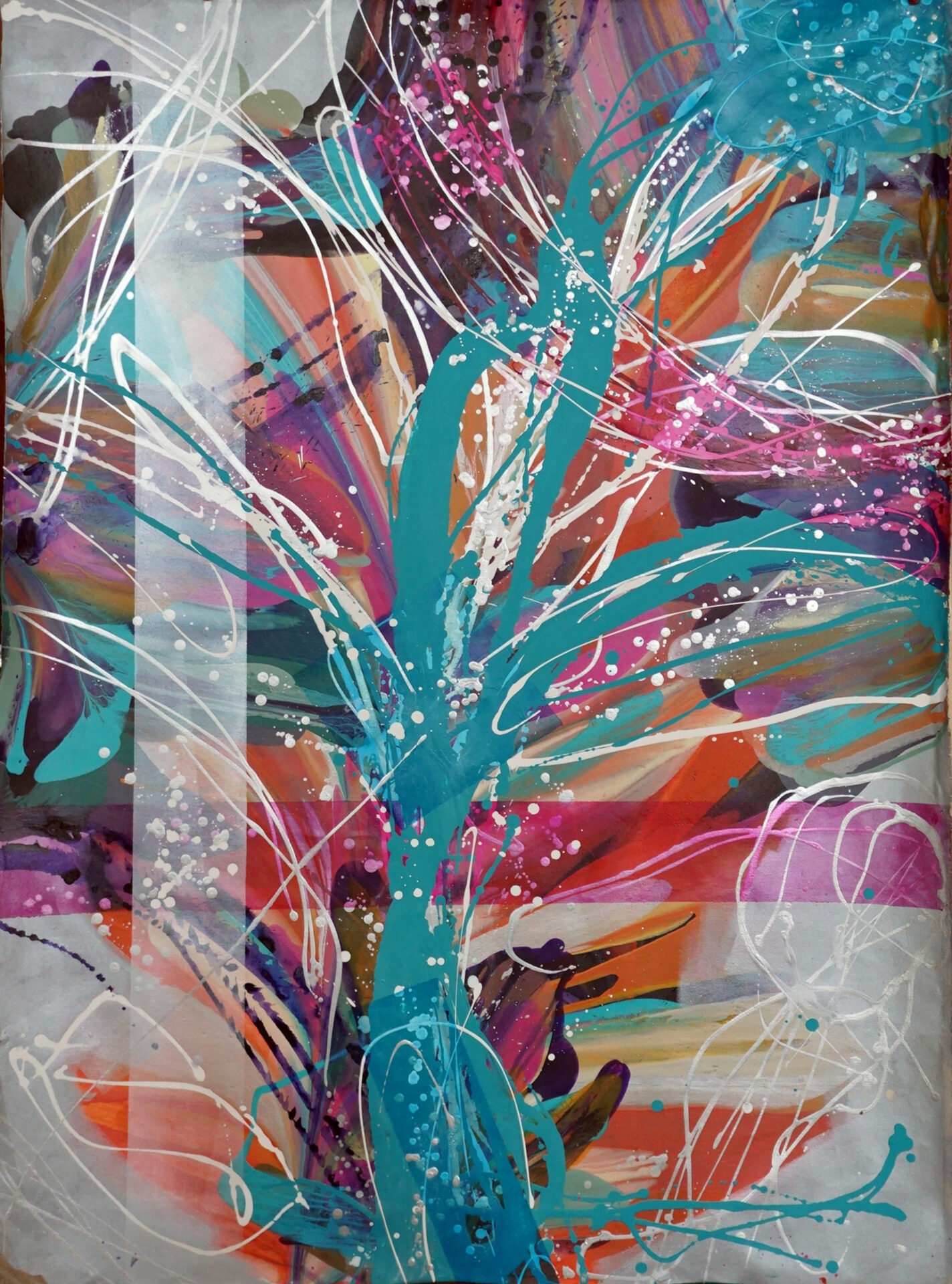 Terry Kruse Expressive Abstracts – Fluid, no brush abstract art dreamscapes
